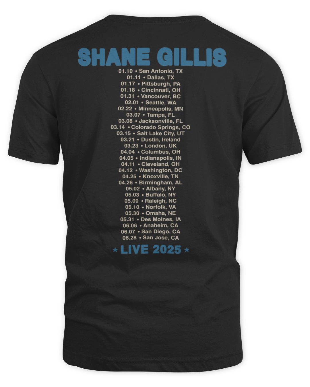 Shane Gillis Merch 2025 Tour Shirt